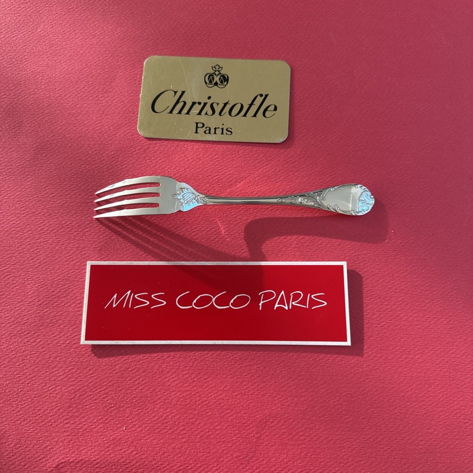 Christofle Fish Fork France Marly 17.8 Cm Very Good Condition Silver ...