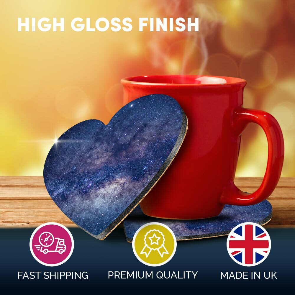 4x Heart MDF Coasters - Milky Way Galaxy Solar System #21884 | eBay