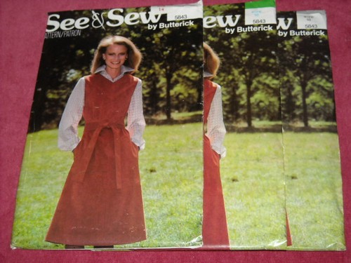 🌸 1979 UNCIRCULATED BUTTERICK #5843-LADIES "V" NECKLINE JUMPER PATTERN ...