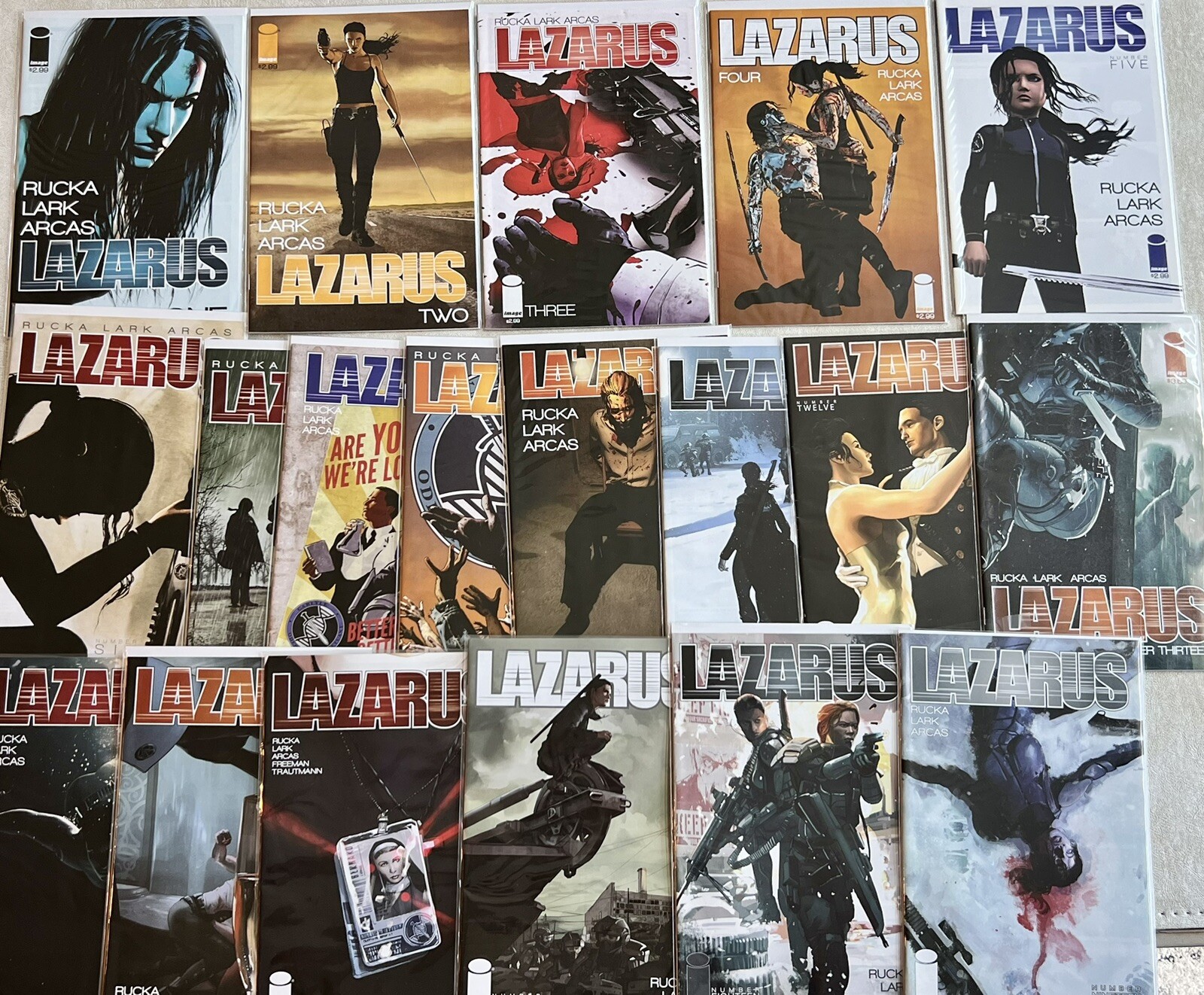 LAZARUS #1 - 19 COMIC BOOK SERIES GREG RUCKA MICHAEL LARK, FIRST PRINTS ...