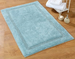 Bath Rug Cotton, 36x24 In, Anti-Skid, Arctic Blue, Washable, Regency ...