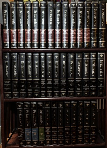 Encyclopedia Britannica Complete Set, 32 Vol 15th Ed Padded Leather 8 YRBKs VG | eBay