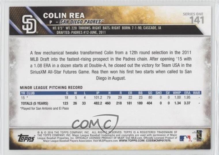 2016 Topps Colin Rea #141 Rookie RC | eBay