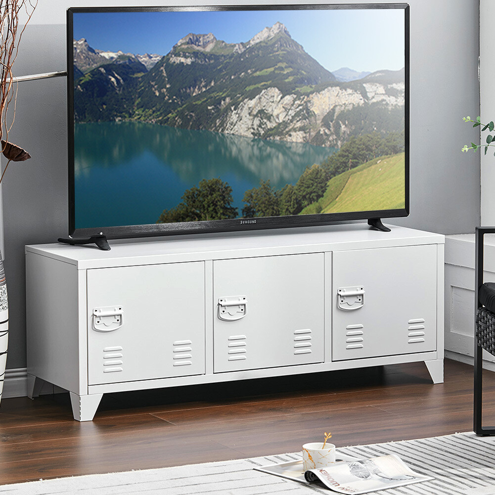 Modern Metal Entertainment Center WAMPAT Modern TV Stand For TVs Up To