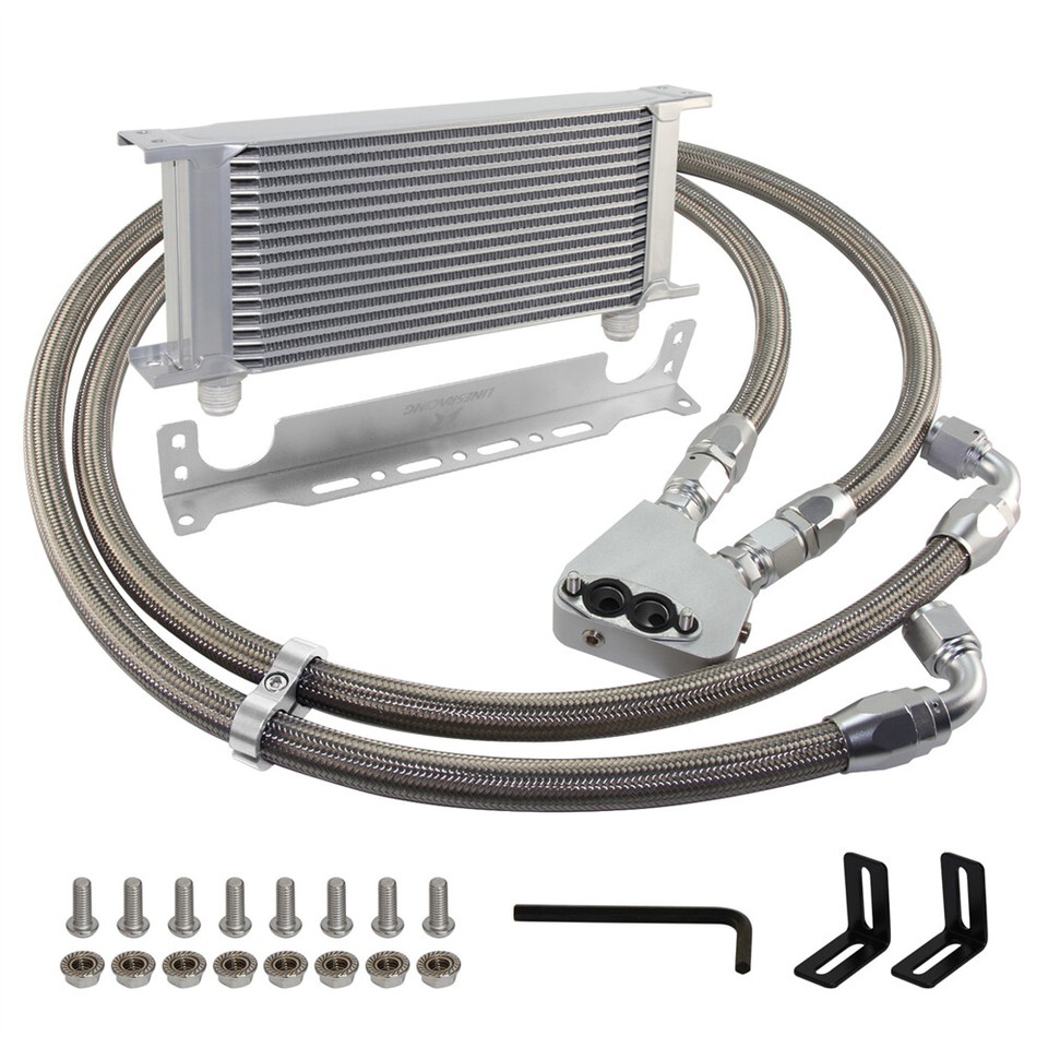 16 Row Engine Oil Cooler Kit For LS1 LS2 LS3 LS6 LS7 4.8L 6.0L 6.2L GM ...