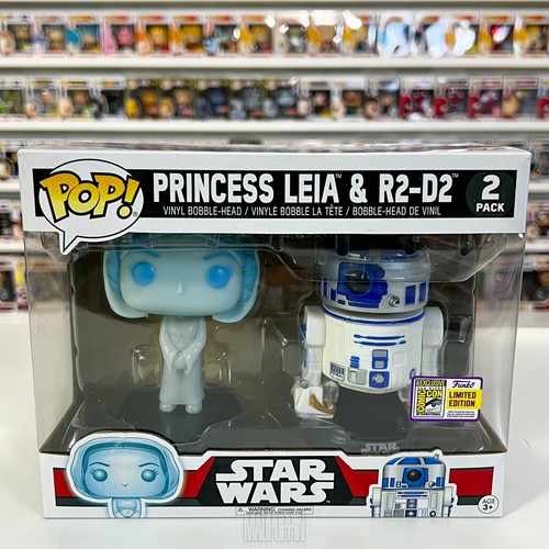Funko Pop Star Wars Princess Leia Holographic & R2-D2 SDCC Con Sticker ...