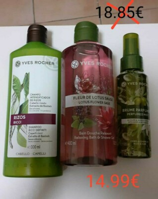 YVES ROCHER SET Curly Shampoo, Lotus Flower Shower and Scented Water ...