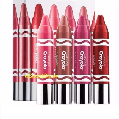 CLINIQUE 4 CRAYOLA CHUBBY LIP STICK BALM FUZZY WUZZY BRICK RED MELON ...