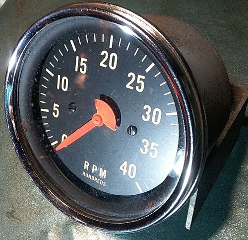 Vintage Stewart Warner 4000 RPM Tachometer Gauge SCTA Hotrod Dash Panel ...