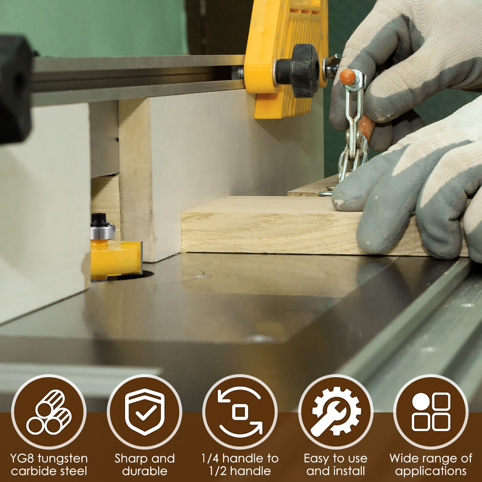 1/4 Inch Shank Rabbet Router Bit Set Wood Rabbeting Router Bit with 6 ...