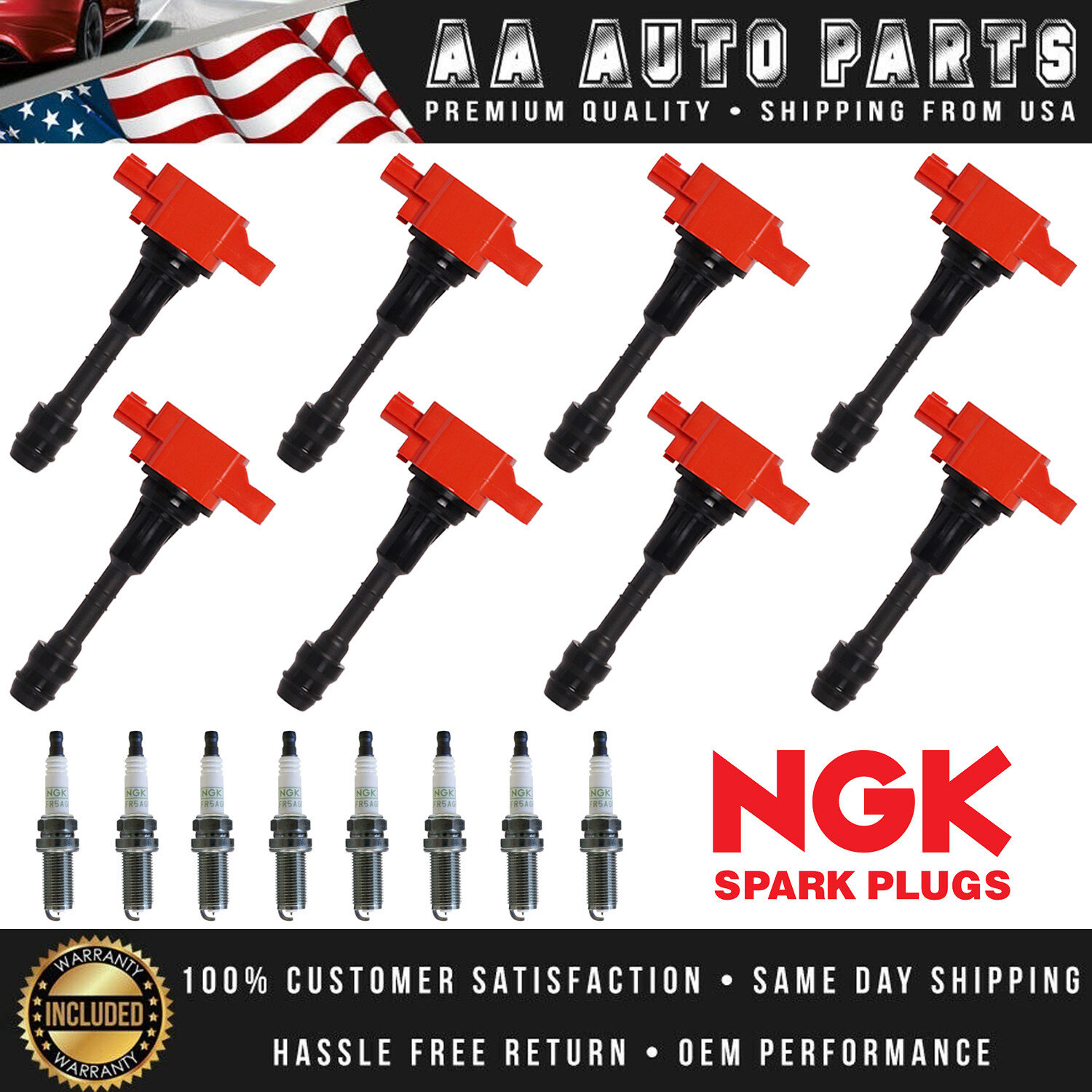 8x Energy Ignition Coil & NGK Platinum Spark Plug for Nissan Titan ...