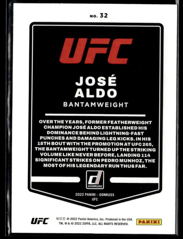 2022 Donruss UFC #32 Jose Aldo MMA 2803I | eBay