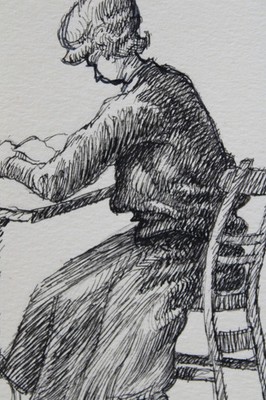 Reading Woman | Drawing/Study | Painting by R. Fugger | eBay