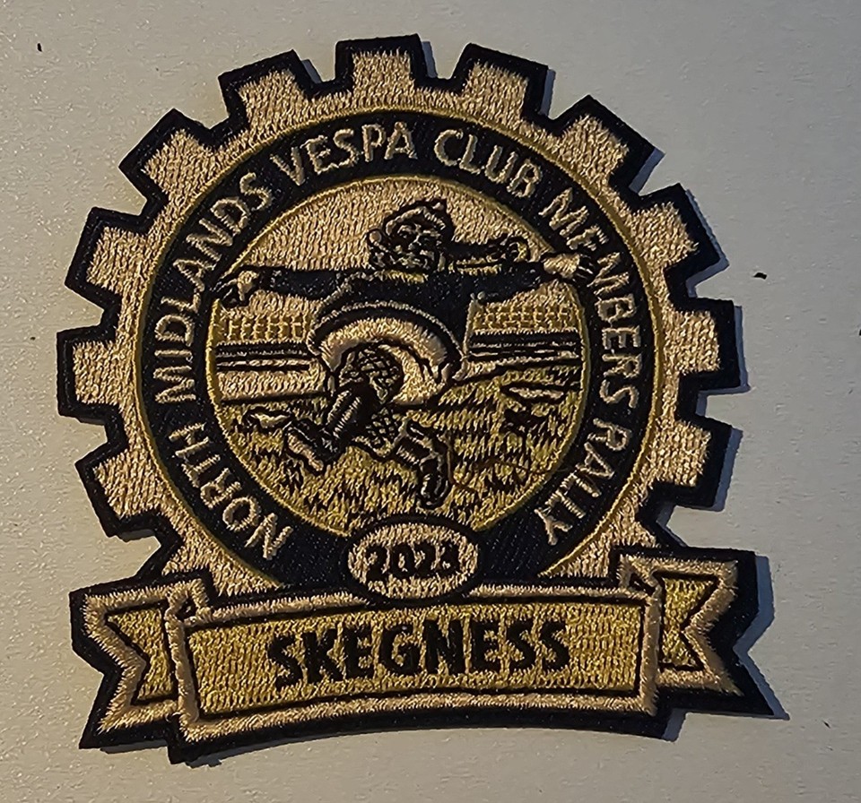 Vespa Club Of Britain Skegness Rally 2023 Banner Cog Patch Sticker ...