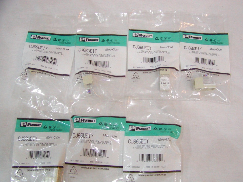 Panduit CJ66UEIY Cat3 Module Mini-Com USOC Wiring RJ-11 Pan-Net sealed ...