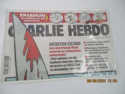 Magazine CHARLIE HEBDO 1641 DE JANVIER 2024 ET AUTOCOLLANTS neuf | eBay