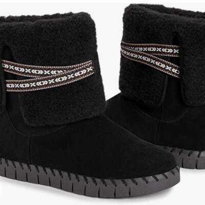 New Muk Luks Women’s Flexi Montauk Black Boots Ankle Booties Size 10 ...