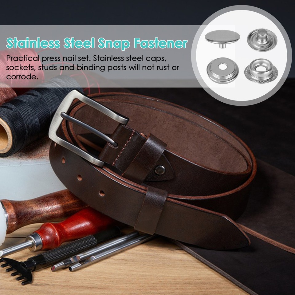 100Pcs Heavy Duty Snap Button Replacement Snaps Stainless Steel For ...