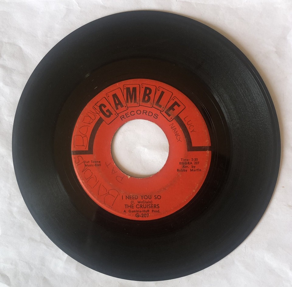 The Cruisers - Take A Chance / I Need You So 45 RPM Gamble Records 7 ...