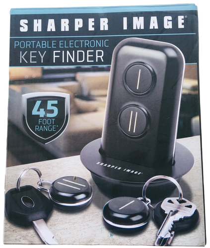 Sharper Image Key Finder 2 Fobs Portable Electronic 45 ft Range Item ...