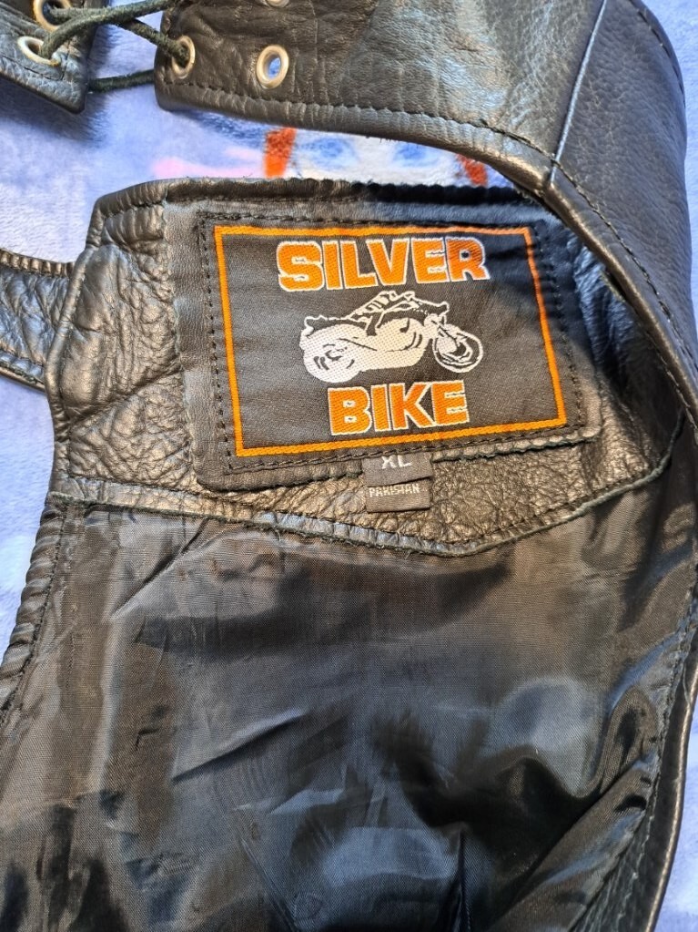 Silver Bike Leather Chaps | eBay