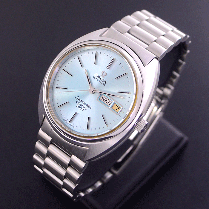 VINTAGE OMEGA SEAMASTER COSMIC 2000 AUTOMATIC SKY BLUE DIAL DAY&DATE ...
