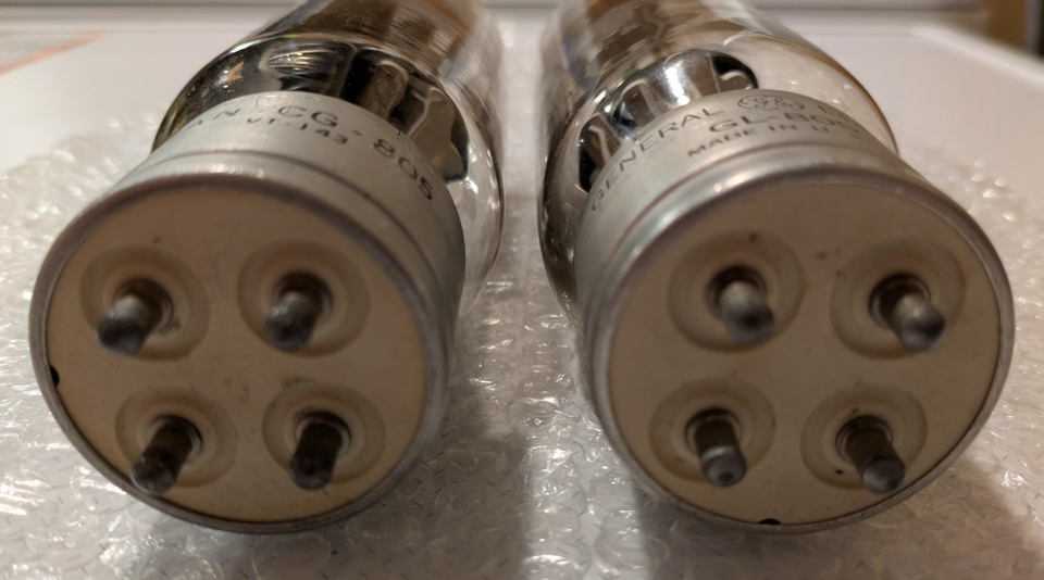 VT-143 / 805 GE JAN-CG-805 Matched Pair MILSPEC Industrial Tubes Black ...