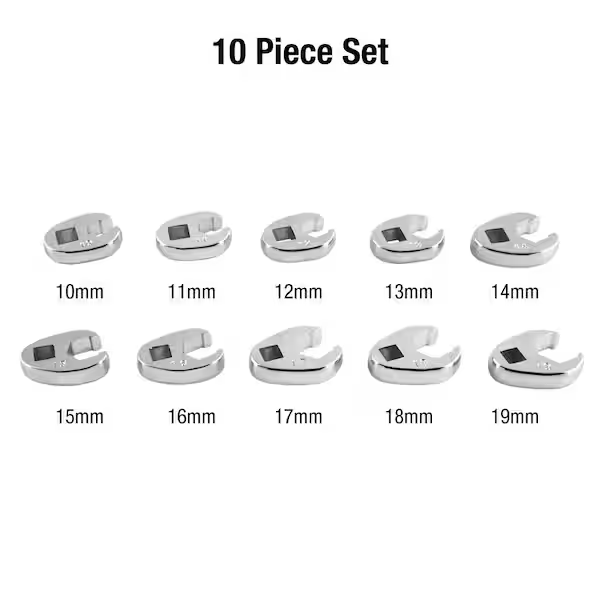 Sunex 9710M Metric CrowFoot Wrenches Set 10pc, 3/8 in. Drive Tools ...