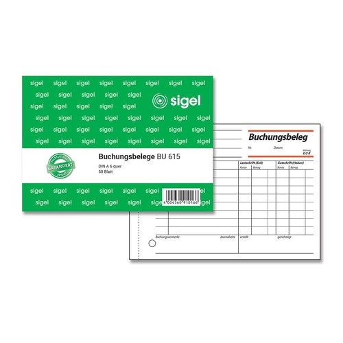 SIGEL BU615 Buchungsbeleg A6 quer, 50 Blatt 1 Stück 4004360910166 | eBay.de