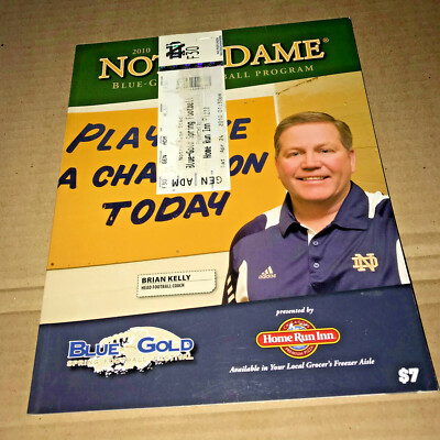 2010 Notre Dame Blue / Gold NCAA Football Spring Game Program + Unused ...