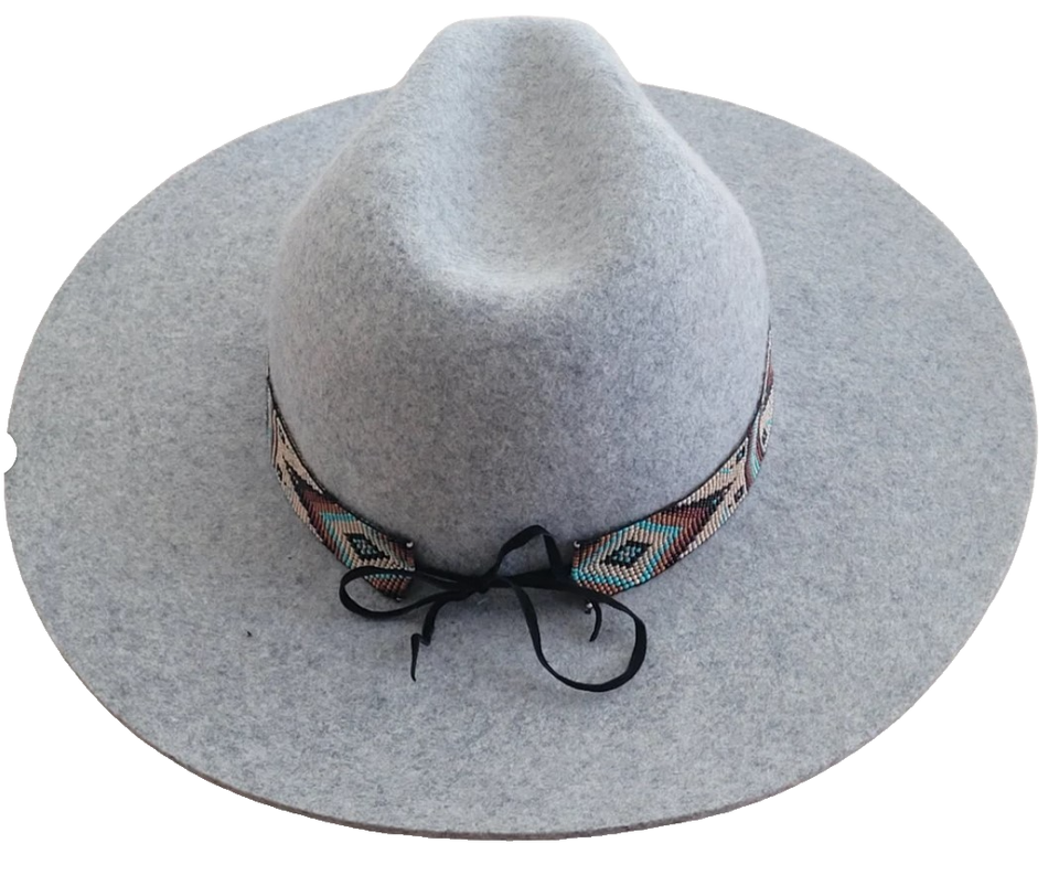 Western Seed Beaded Hat Band Fit Cowboy Hatband Beige Turquoise Hat ...