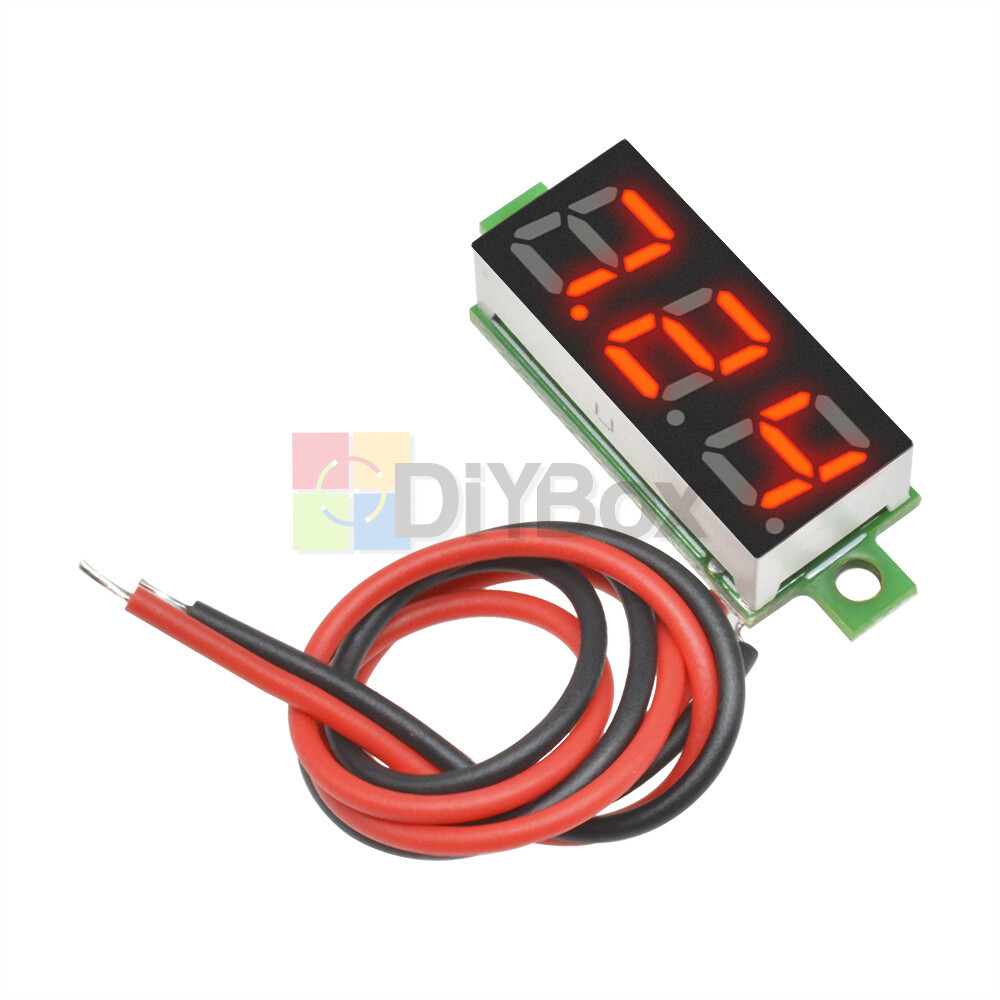 [10PCS] 0.28" Mini 2Wire Voltage Meter Red LED Panel 3-Digital Display ...