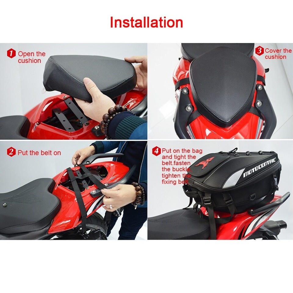 Motorcycle Tail Bag Multifunction Motor Rear Seat Rider Backpack Bag ...