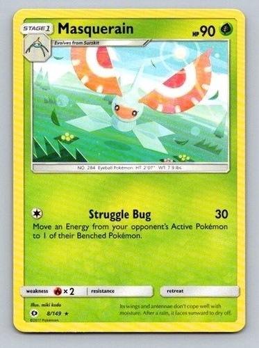 2017 Pokemon Card Sun & Moon Masquerain 8/149 | eBay
