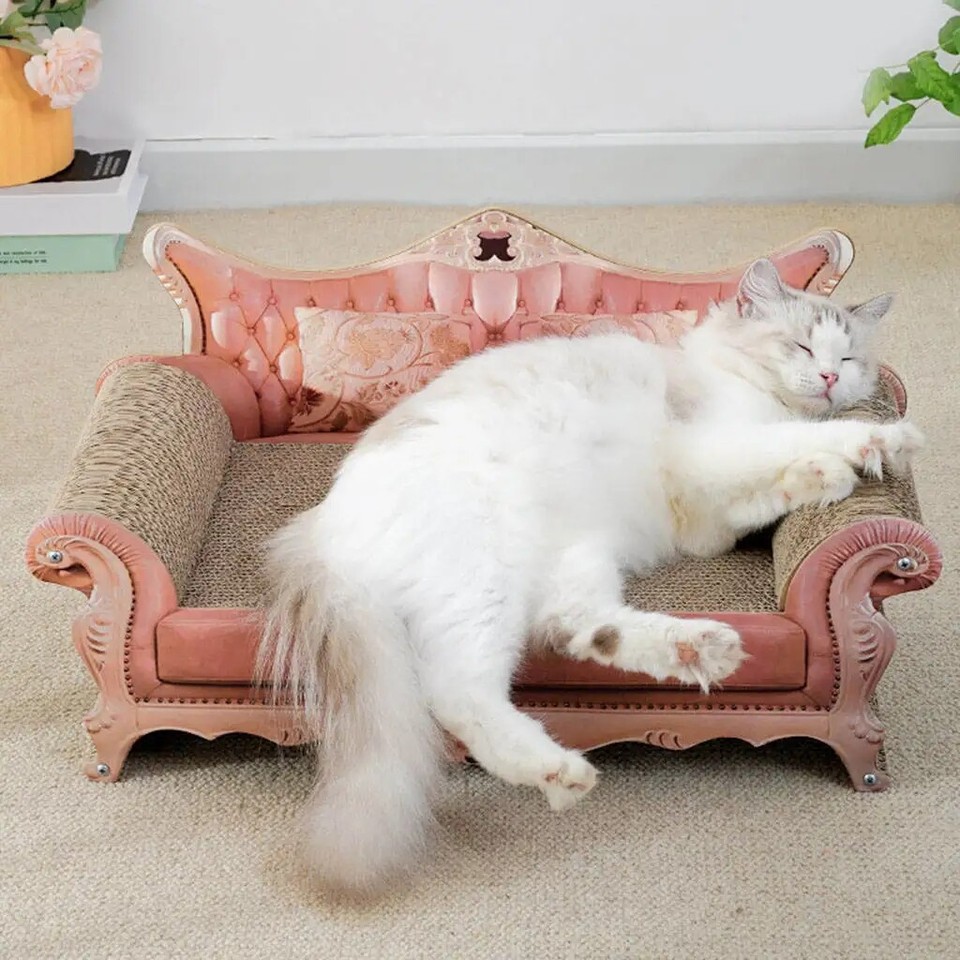 Cat Scratching Couch Thick Cat Scratching Cardboard Sofa Cat Lounge Bed ...