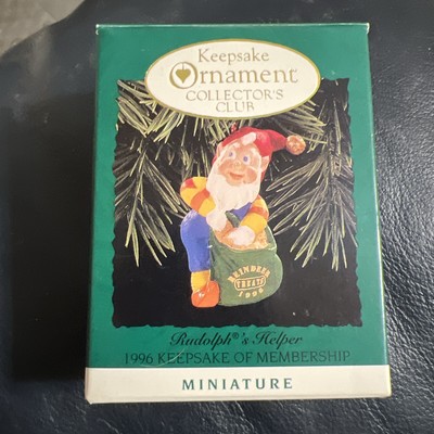 Hallmark "Rudolph's Helper" Elf Miniature Ornament 1996 | eBay