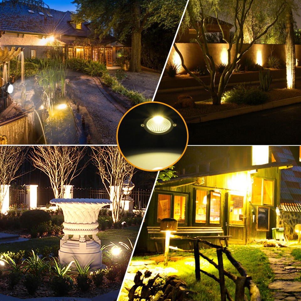 6X 10W Outdoor LED Spotlight 120V Plug In Landscape Lighting Garden ...