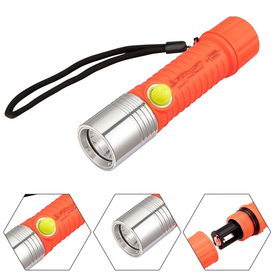 High Quality Outdoor Sports Flashlight Underwater Lamp Waterproof Free ...