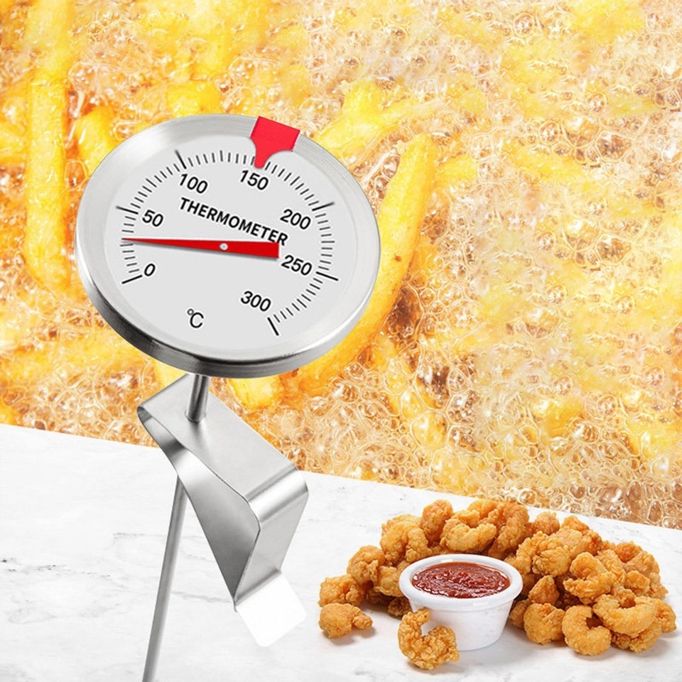 Stainless Steel Frying Pan Thermometer Sugar Oil Thermometer With Fixed ...