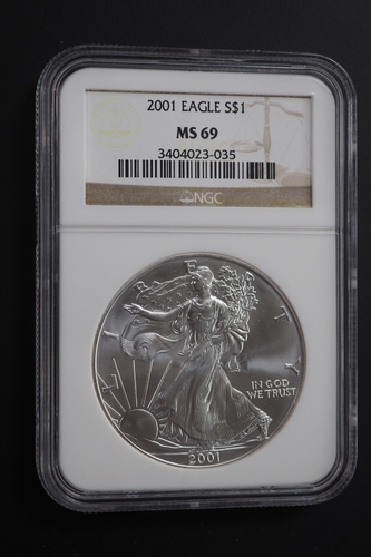 2001 American Silver Eagle $1 NGC MS 69 Classic Brown Label - FREE SHIP! G1422 | eBay