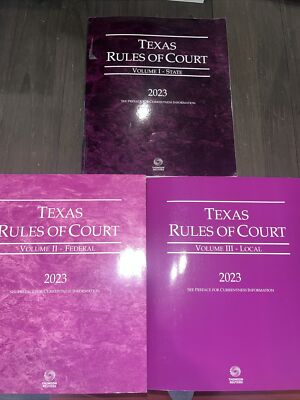 Texas Rules of Court 2023 State Federal And Local | eBay