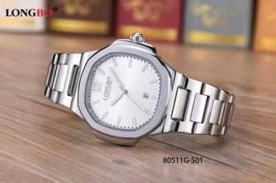 Montre Bracelet LongBo 80511G Homme Quartz Date Élégante Argent | eBay