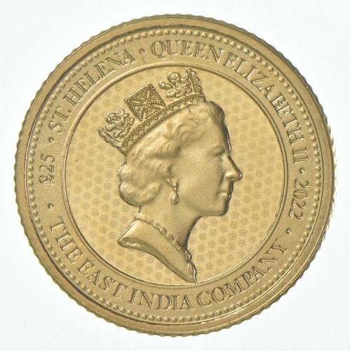 2022 25 Pounds - 1/4 Oz. Gold Rose Crown Shield - Saint Helena Gold ...