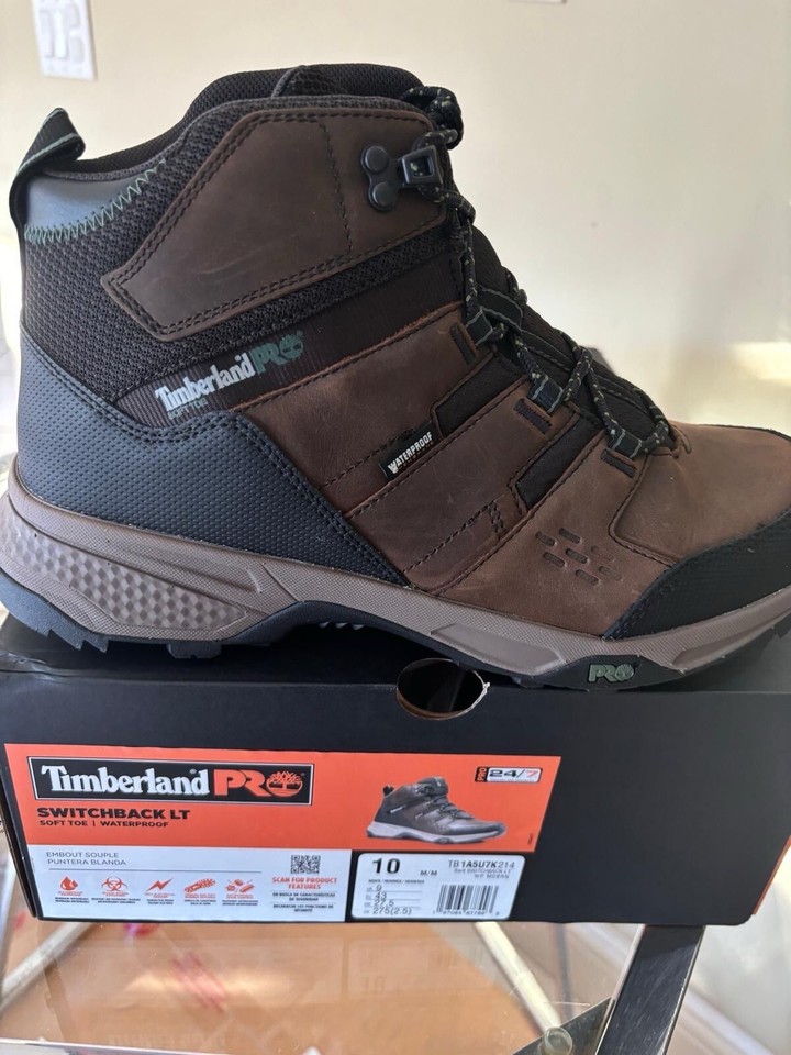 Men's Timberland PRO Switchback LT Waterproof Boots BROWN GREEN SOFT ...