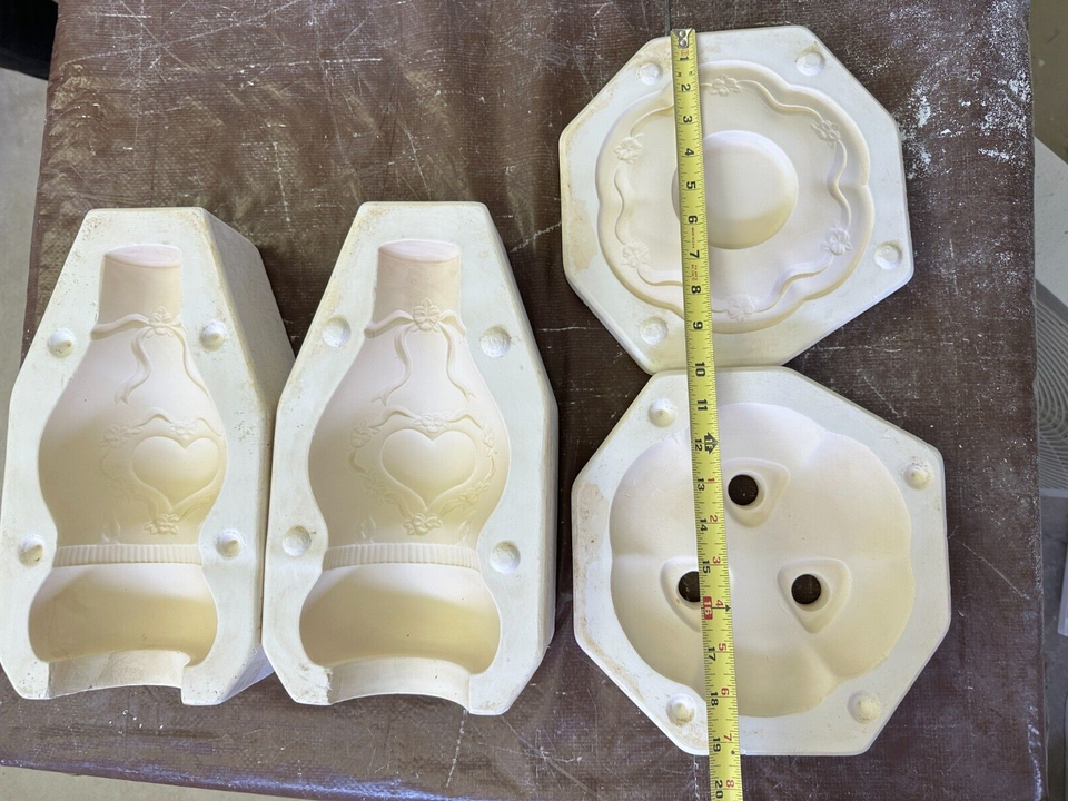 VINTAGE DONA'S CERAMIC MOLD #D-493 A & B RIBBON & PANSY LANTERN | eBay