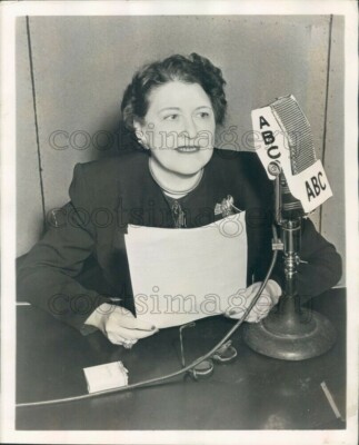 1949 Press Photo 1940s Radio Hostess Louella Parsons ABC Microphone | eBay