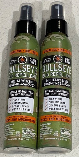 MILITARY BULLSEYE BUG INSECT MOSQUITO SPRAY REPELLENT PROTECTION DEET ...
