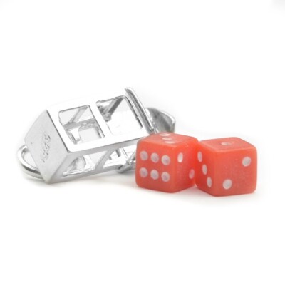 STERLING SILVER RED DICE IN CASE CHARM | eBay