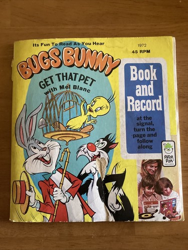 Peter Pan Records Bugs Bunny GET THAT PET Read Along Book and Vinyl ...