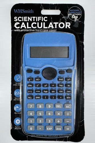WHSmith Blue Scientific Calculator with Protective Case Cover And Flip ...